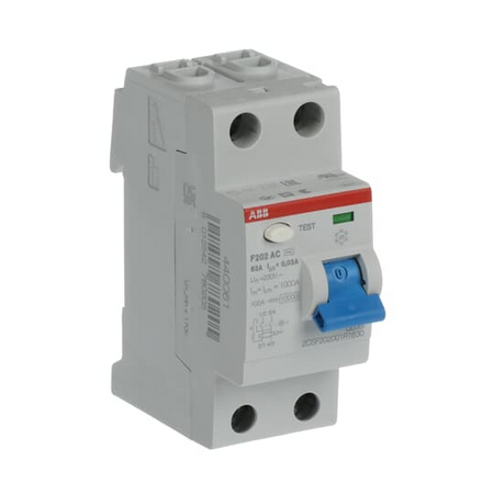 ABB Wyłącznik różnicowo-prądowy serii STANDARD F202-AC-63/0,03; 2-polowy; typ AC; I=63A; In ...